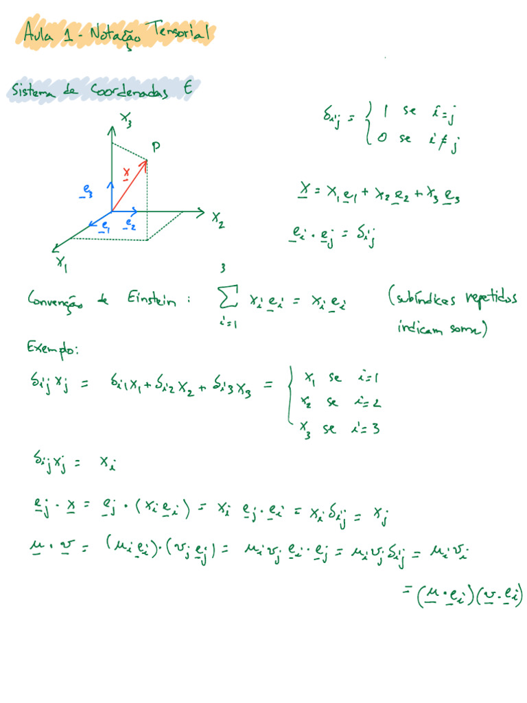 Aula 1 - Notação Tensorial | PDF | Tensor | Física Matemática