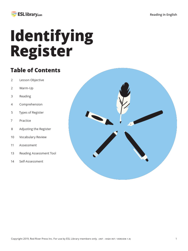 127 Identifying-Register US Student | PDF | English Language | Verb