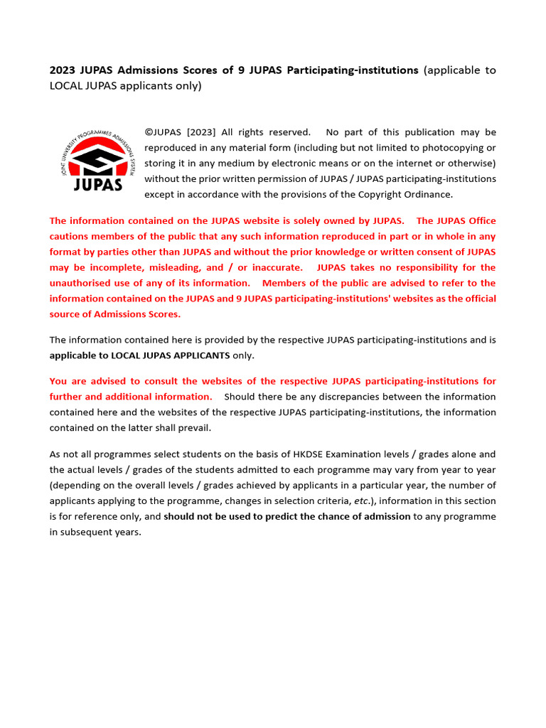 Af 2023 Jupas | PDF | University And College Admission