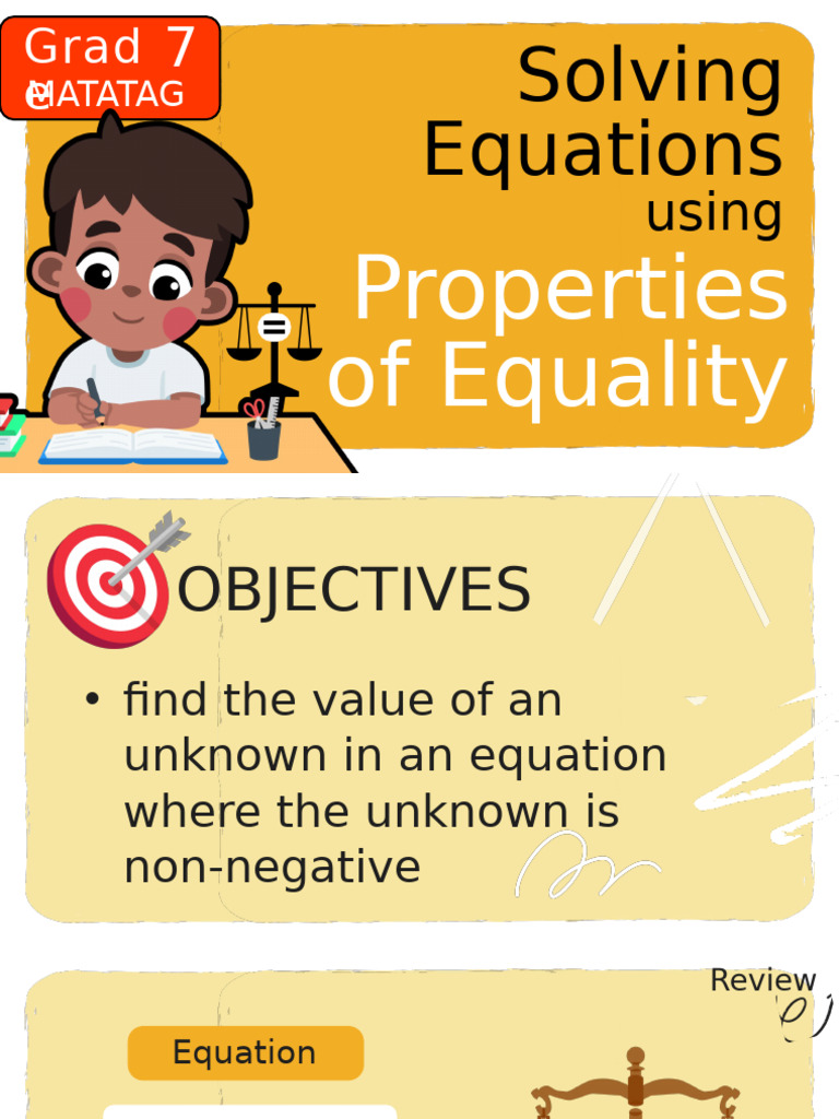 Solving Equations with Equality Properties | PDF | Equations | Algebra