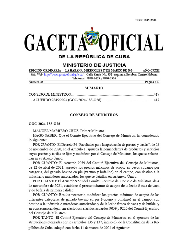 goc-2024-o26 | PDF | Vacas | Cuba