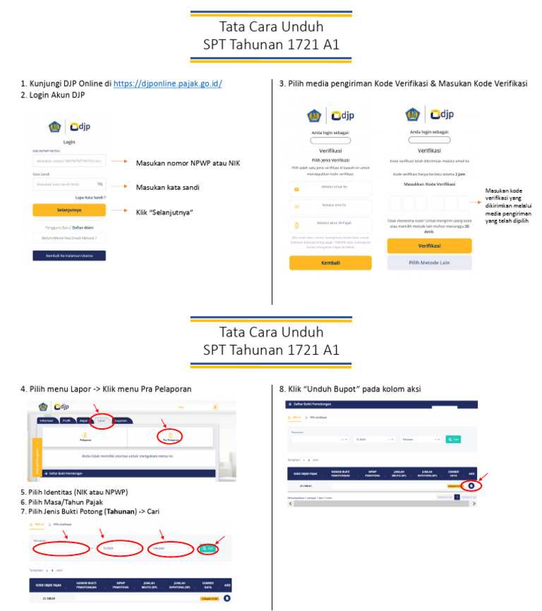 Tata Cara Unduh SPT Tahunan 1721 A1 | PDF