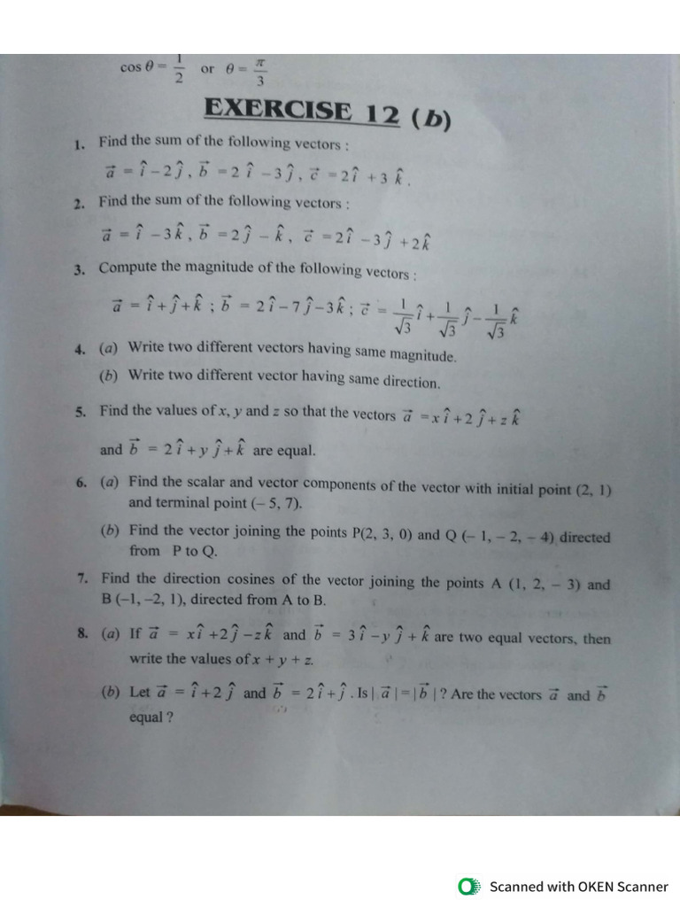 Vector Algebra | PDF