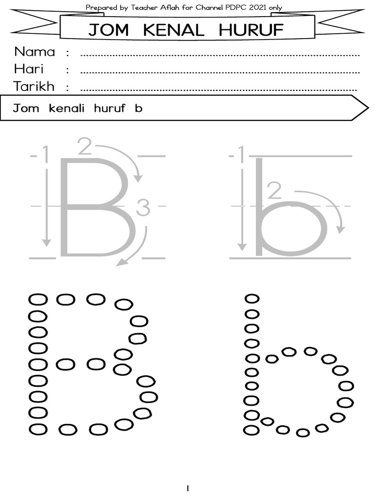 Letter B Tracing Worksheet for Kids | PDF