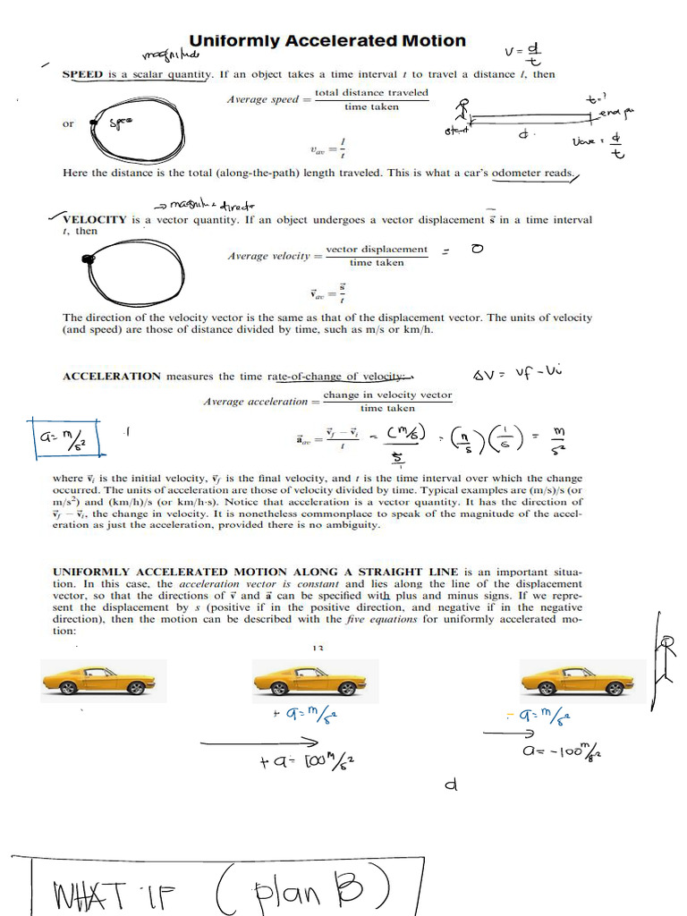 UNIFORM ACCELERATED MOTION | PDF
