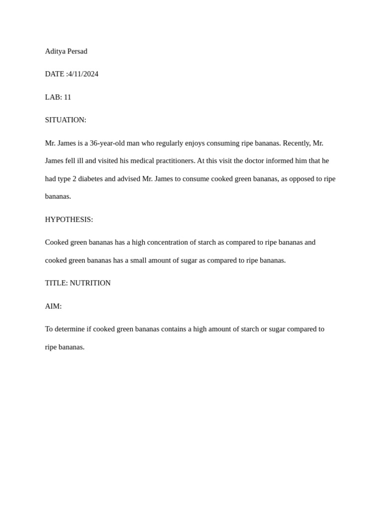 Pd lab bIo | PDF | Starch | Banana