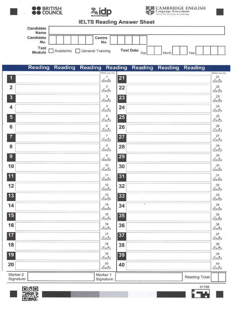 IELTS Reading Answer Sheet | PDF