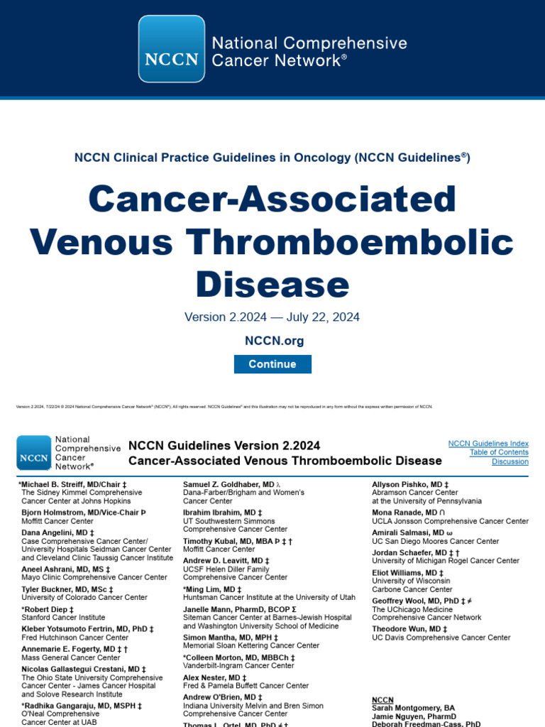 NCCN Cancer-Associated VTE (1) | PDF | Thrombosis | Blood