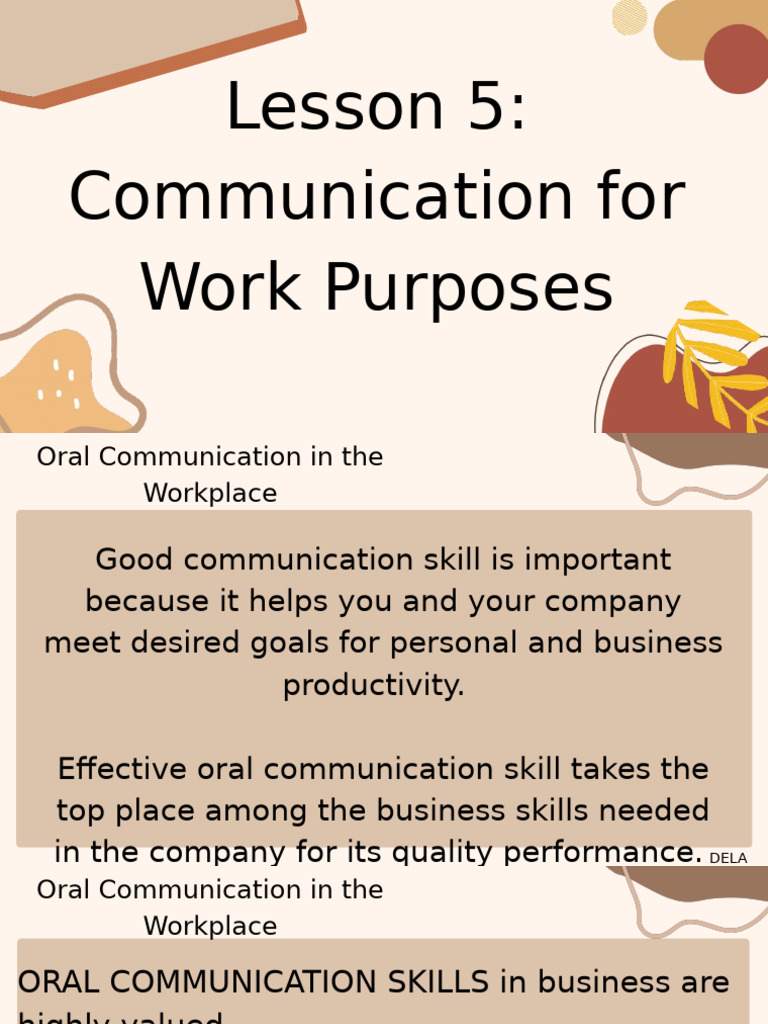 Lesson 5 Communication For Work Purposes | PDF | Memorandum | Résumé