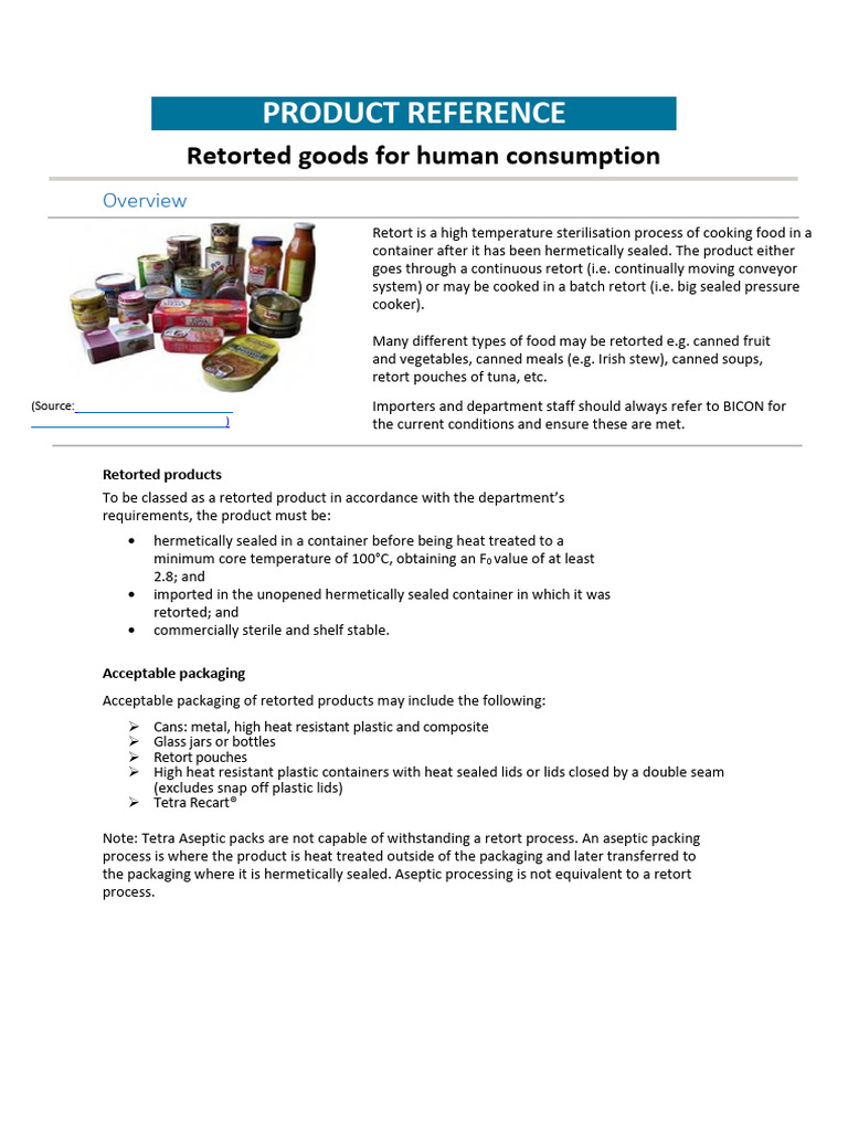 EXTERNAL Product Reference Sheet | PDF | Pressure Cooking | Canning