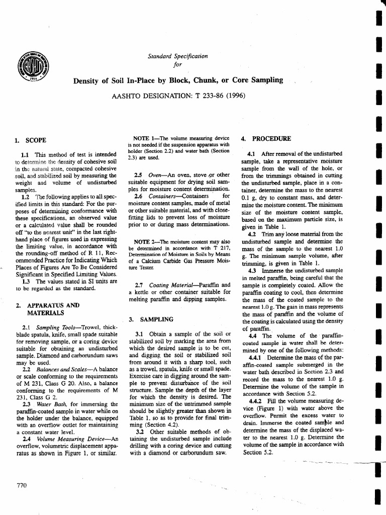 Aashto T 233-86 (1996) | PDF