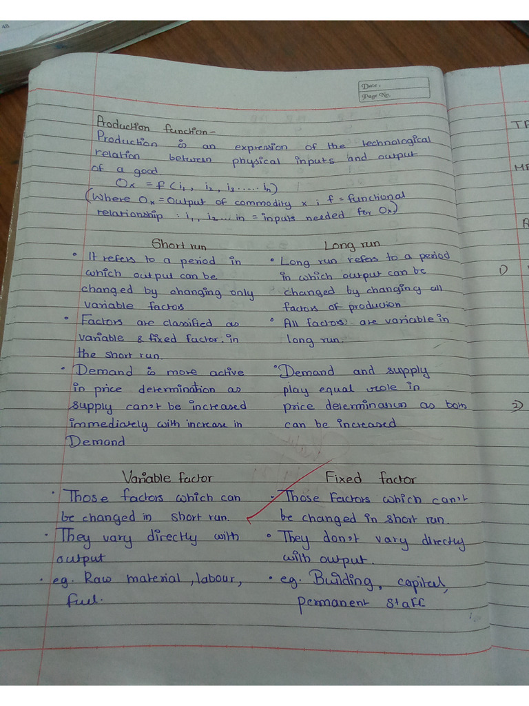 CHAPTER - 5 PRODUCTION FUNCTION (Class11) | PDF