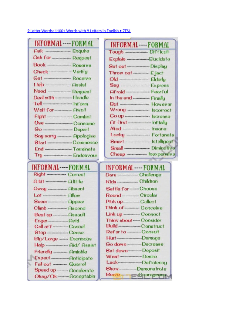 9 Letter Words | PDF