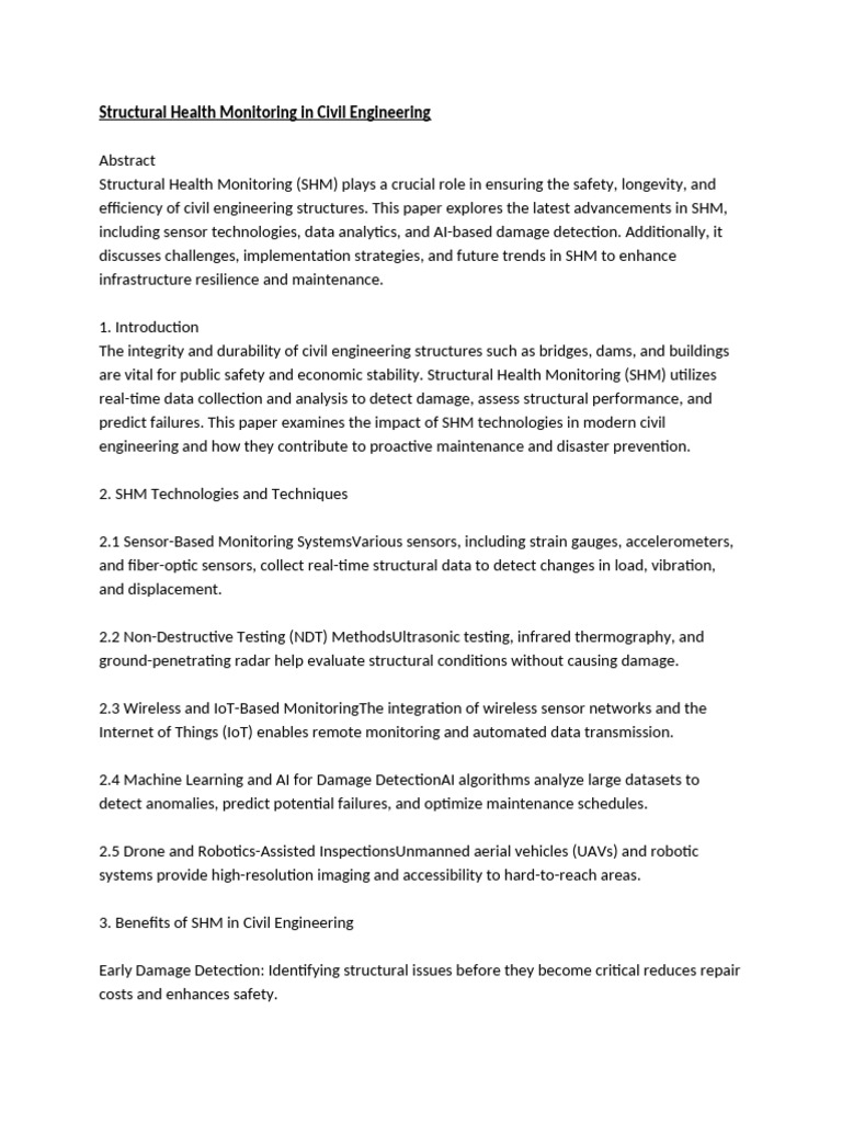 Advancements in Structural Health Monitoring | PDF | Internet Of Things ...