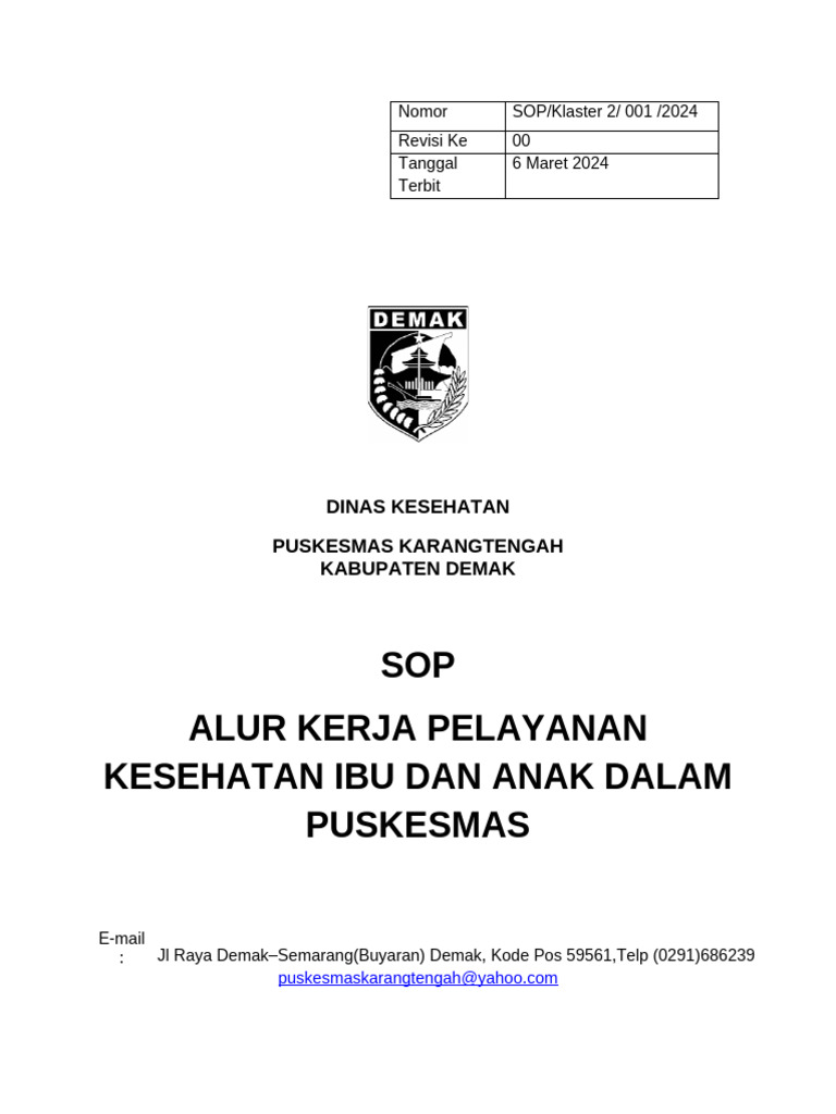 Sop Alur Pelayanan Kia Dalam Puskesmas | PDF