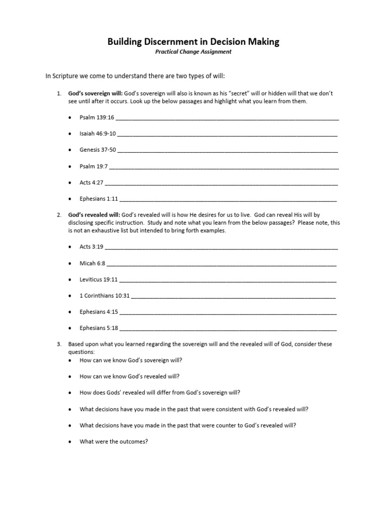 Discernment in Decision Making | PDF | Book Of Proverbs | Bible