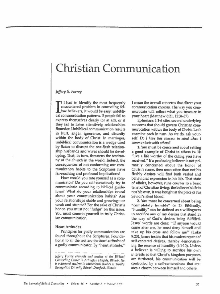 Christian Communication | PDF