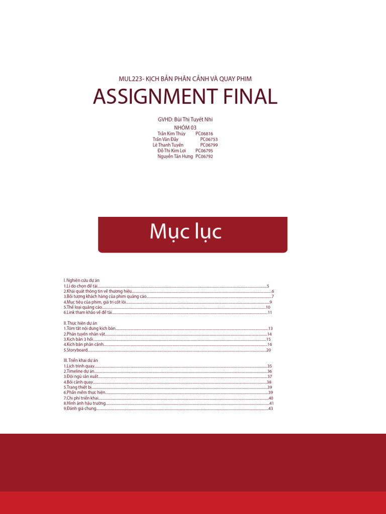 MUL223 Nhom03 Assignmentfinal | PDF