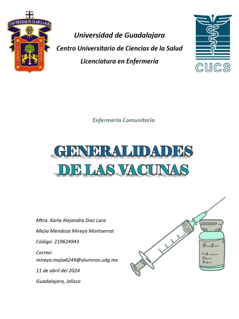 Mireya Mejía - EC - Generalidades de Las Vacunas | PDF | Sistema inmune | Vacunas