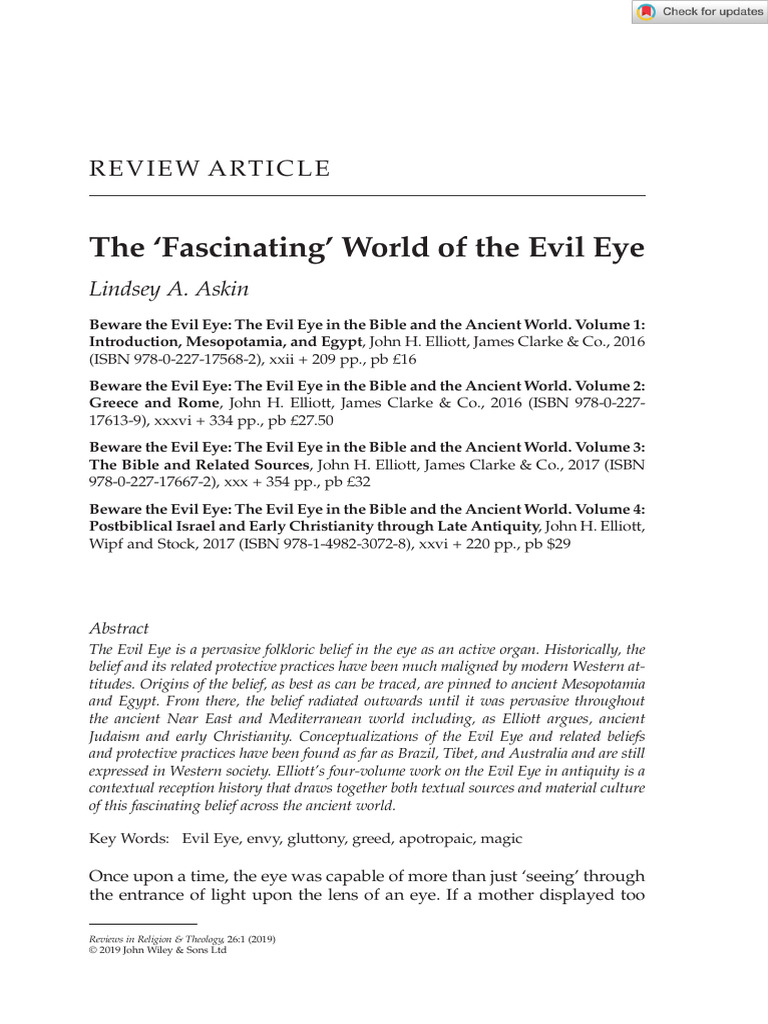 The Fascinating World of The Evil Eye - Askin's Review of "Beware The ...