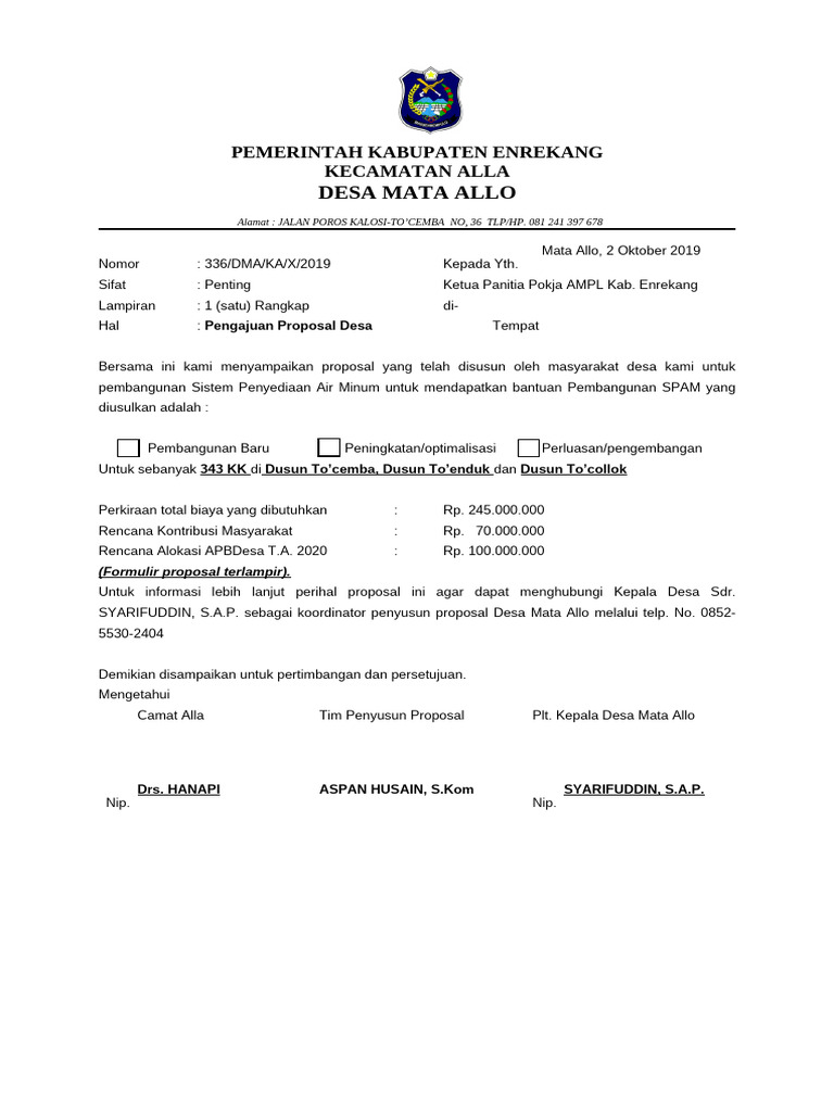 Proposal PAMSIMAS 2020 | PDF