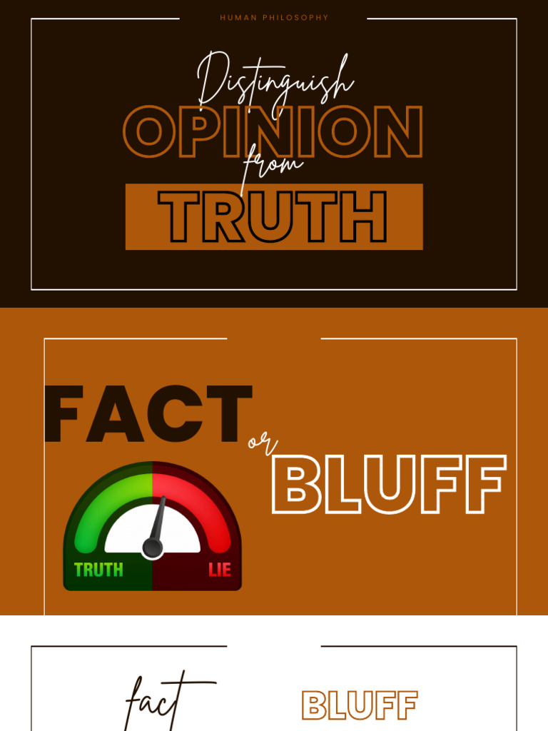 LESSON 3 DISTINGUISH TRUTH FROM OPINION - Compressed | PDF | Truth ...
