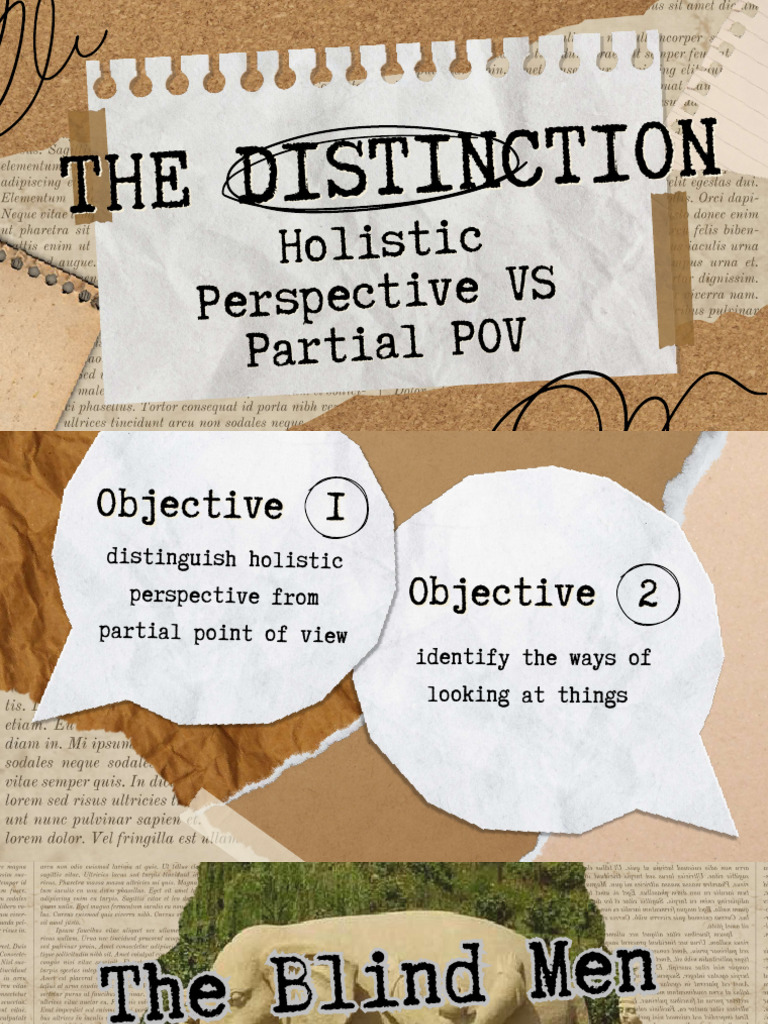 Lesson 2 The Distinction Between Holistic and Partial Point of View ...