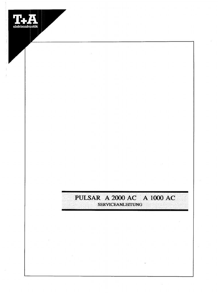 T A - Pulsar A2000 Ac - A1000 Ac - SM | PDF