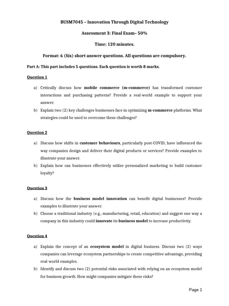 Digital Innovation in Business Strategies | PDF | Business Model ...