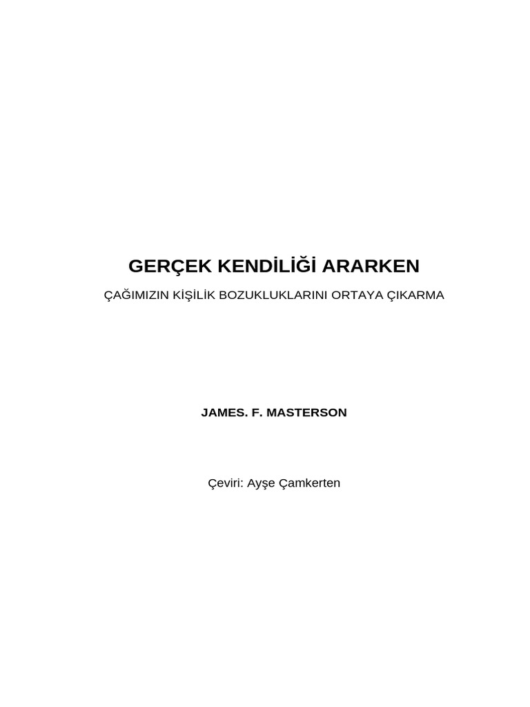 010.17.01 Gercek Kendiligi Ararken JFM 1985 Giris | PDF