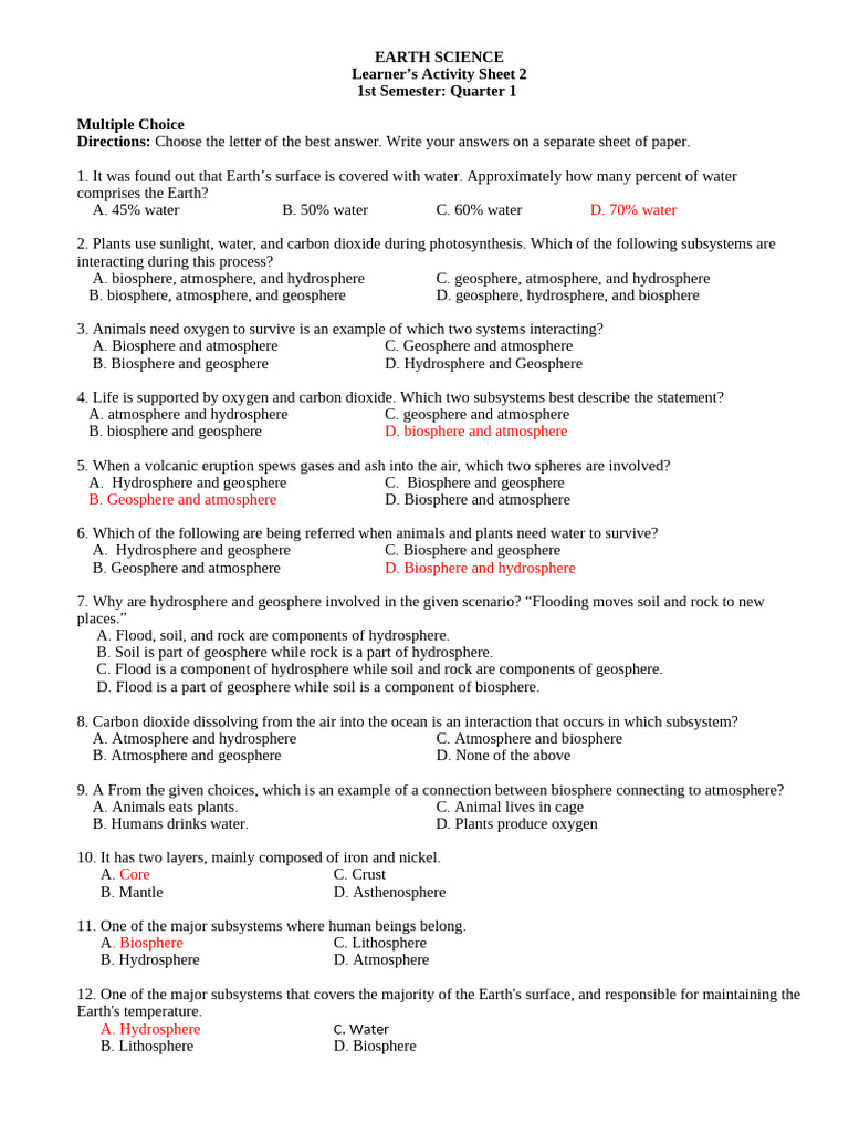 QUIZ MODULE 2 | PDF | Earth Sciences | Atmosphere
