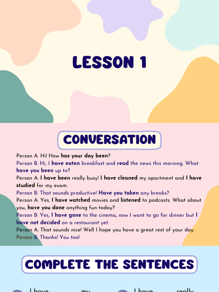 Lesson 1, Present Perfect - 20231130 - 153021 - 0000 | PDF