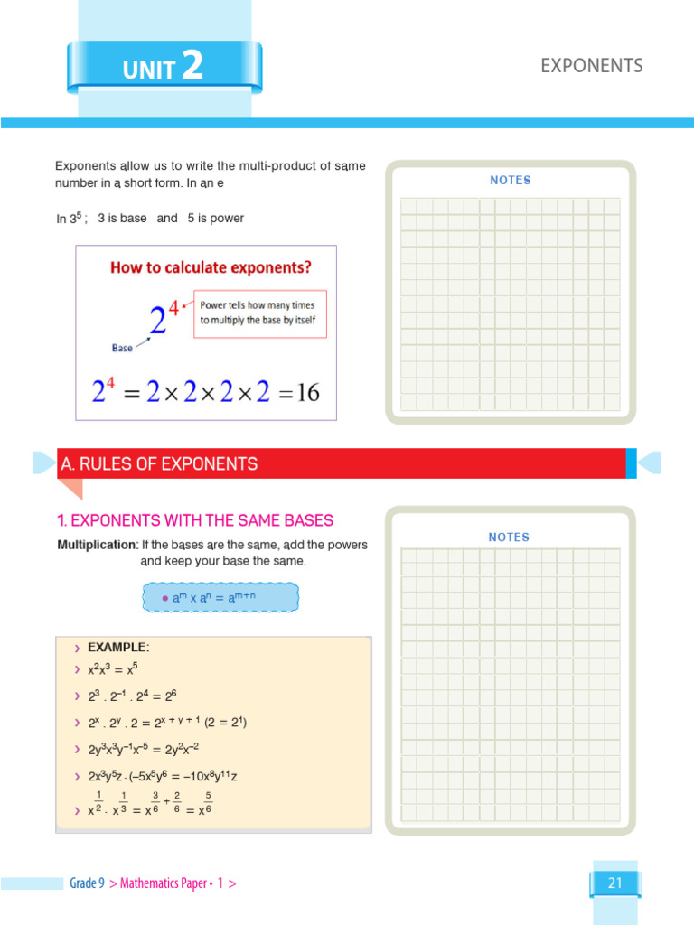 Exponents and Scientific Notation Guide | PDF | Area | Mole (Unit)