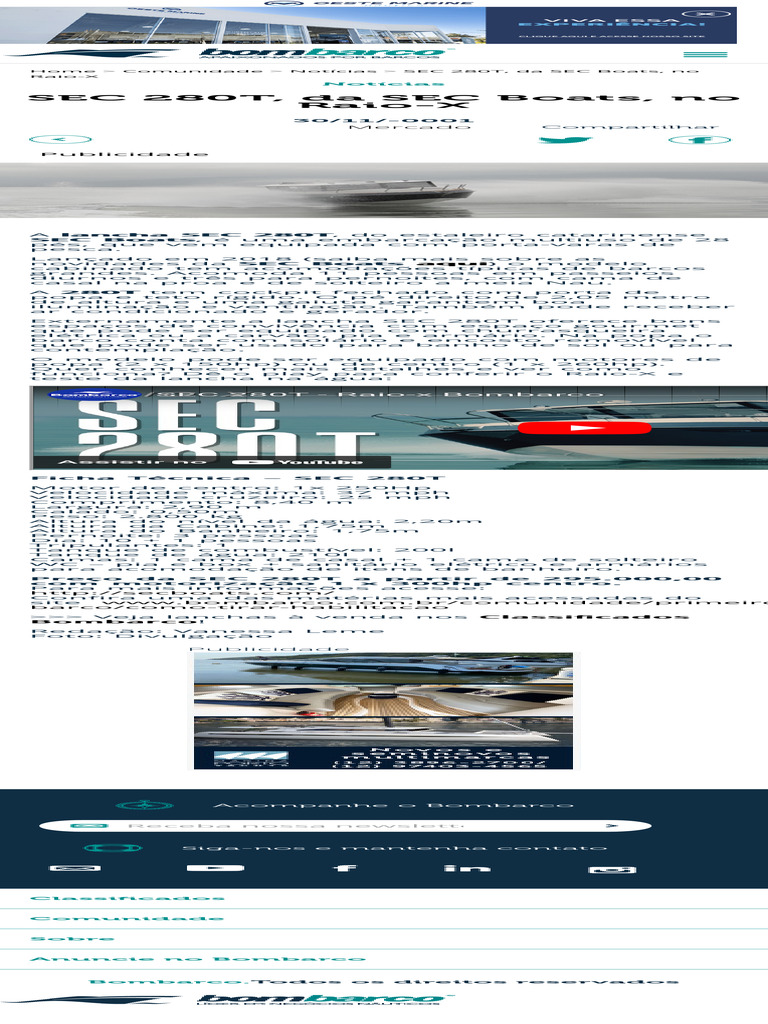 Barco - SEC 280T, Da SEC Boats, No Raio-X | PDF | Navios