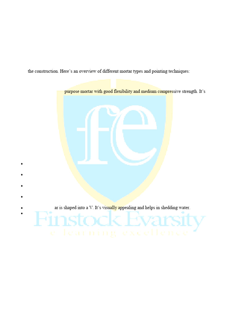 Lesson Six Mortar and Joint Finishing | PDF