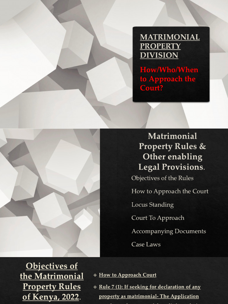 Matrimonial Property Division Guide | PDF | Marriage | Divorce