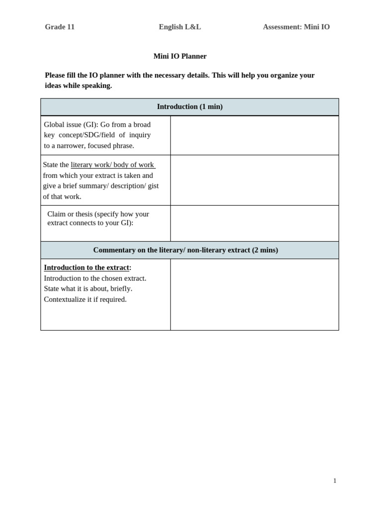 Mini IO Planner-Organizer | PDF