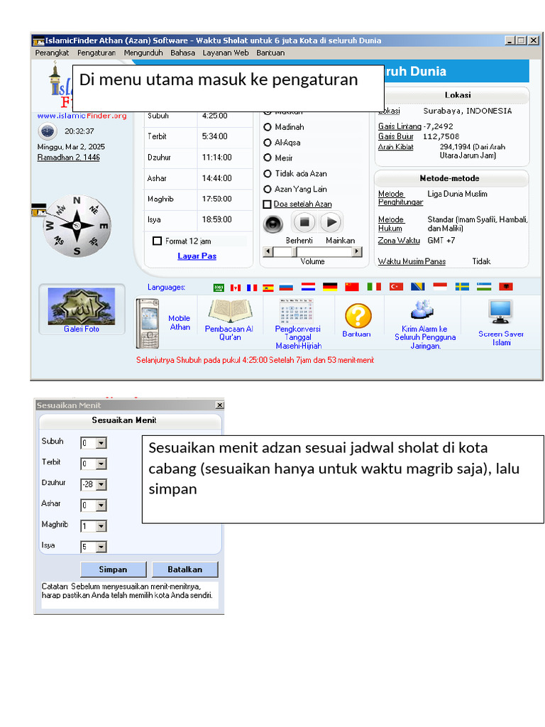 Cara Setting Waktu Adzan | PDF