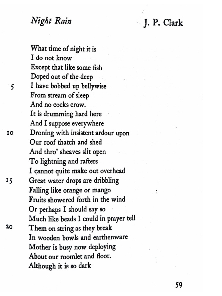 Night Rain by J.P. Clark | PDF