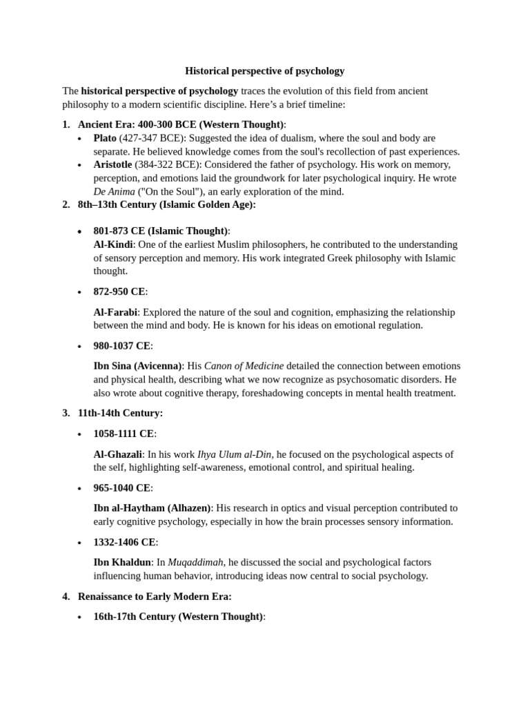 Lecture 2 History nd Schools | PDF | Psychology | Cognition