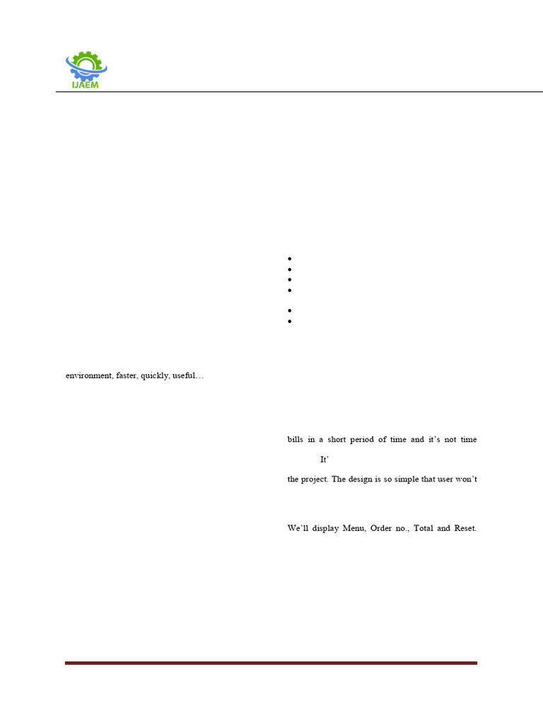 Restaurant Billing System | PDF | Menu | Databases