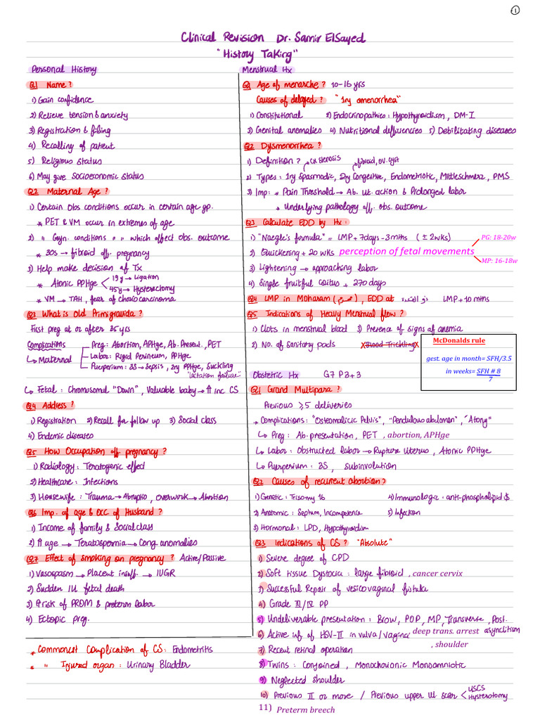 Obgyn HX Taking | PDF | Pregnancy | Childbirth