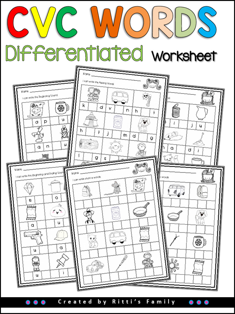 2025 - CVC Beginning Middle and End Sounds - Differentiated - Use Now | PDF
