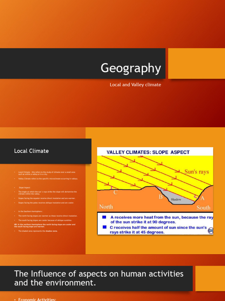 Valley Climate and Slope Aspects Explained | PDF | Frost | Fog