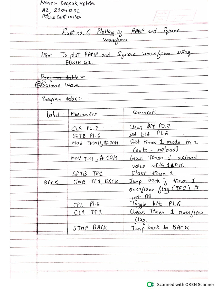 Ramp and Square Wave Experiment UC Write Up | PDF