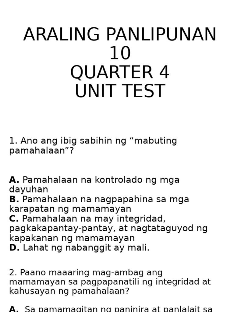 AP10 Unit Test | PDF