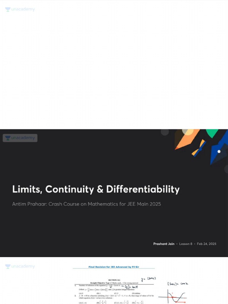 Limits Continuity Differentiability With Anno | PDF