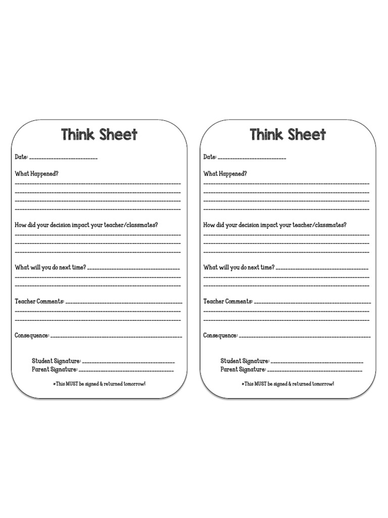Think Sheet | PDF