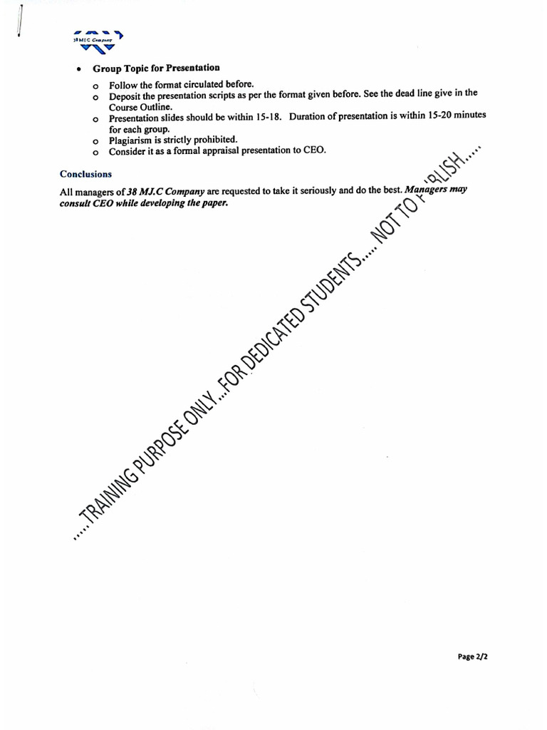 Report Writing + Presentation Instructions | PDF