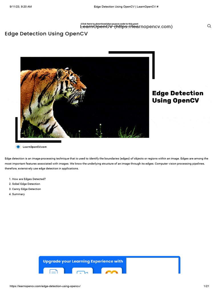 Edge Detection Using OpenCV - LearnOpenCv | PDF | Image Processing | Signal Processing